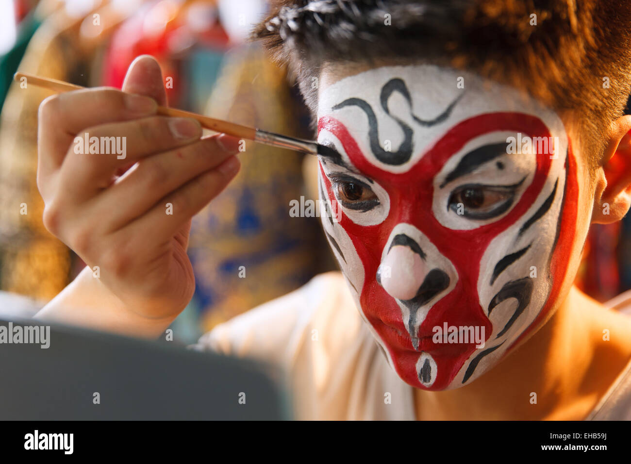 Beijing Opera actor are backstage makeup Stock Photo - Alamy