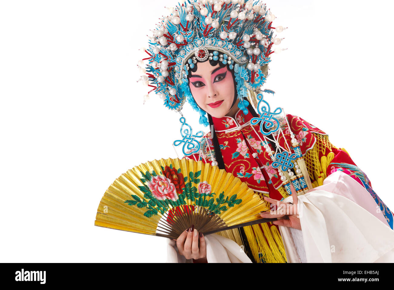 Female Peking Opera performer with a folding fan Stock Photo - Alamy