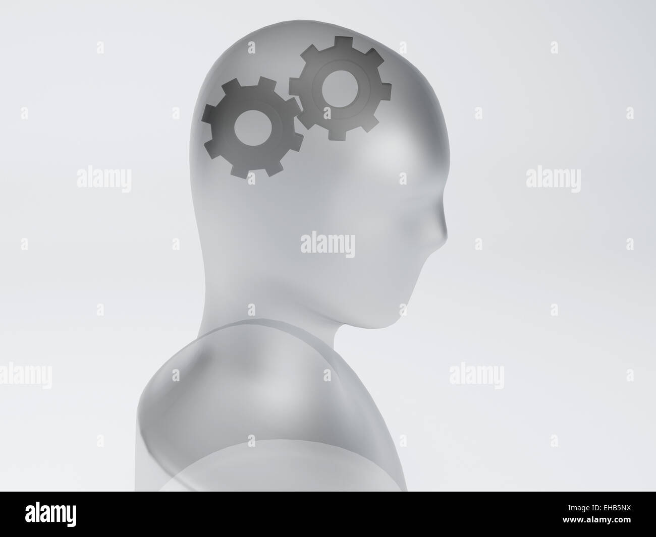 man head with gears Stock Photo - Alamy