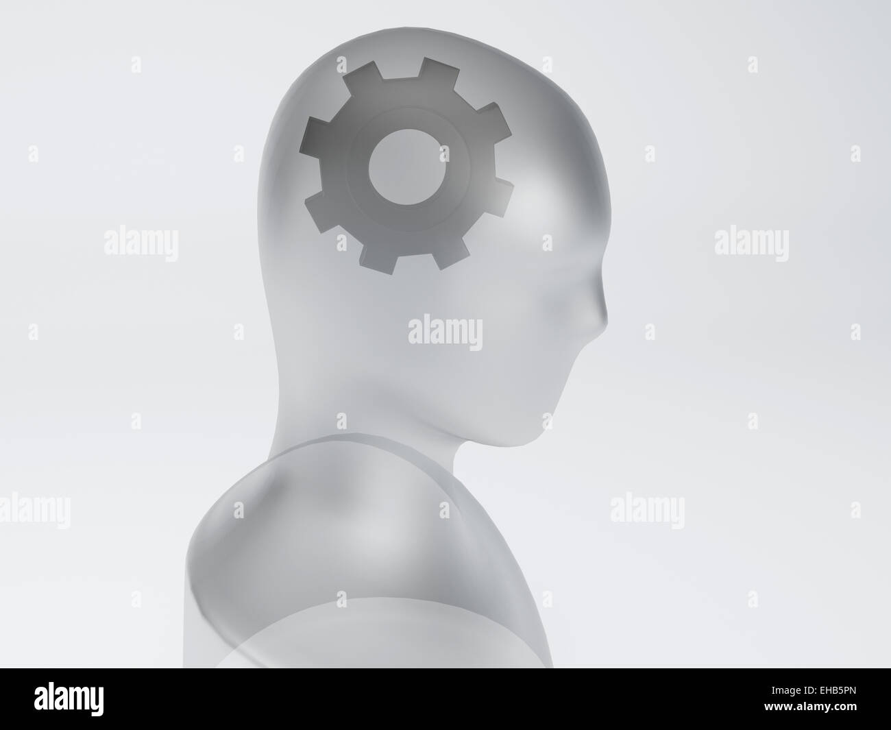 Man head profile brain hi-res stock photography and images - Alamy