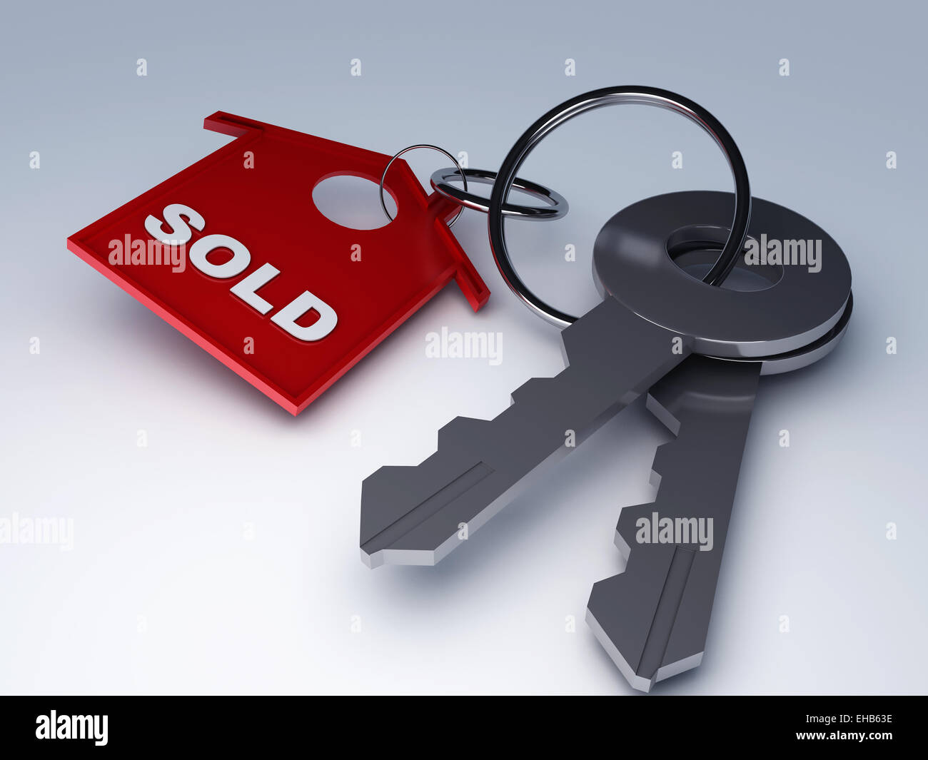 Key with sold home Stock Photo - Alamy