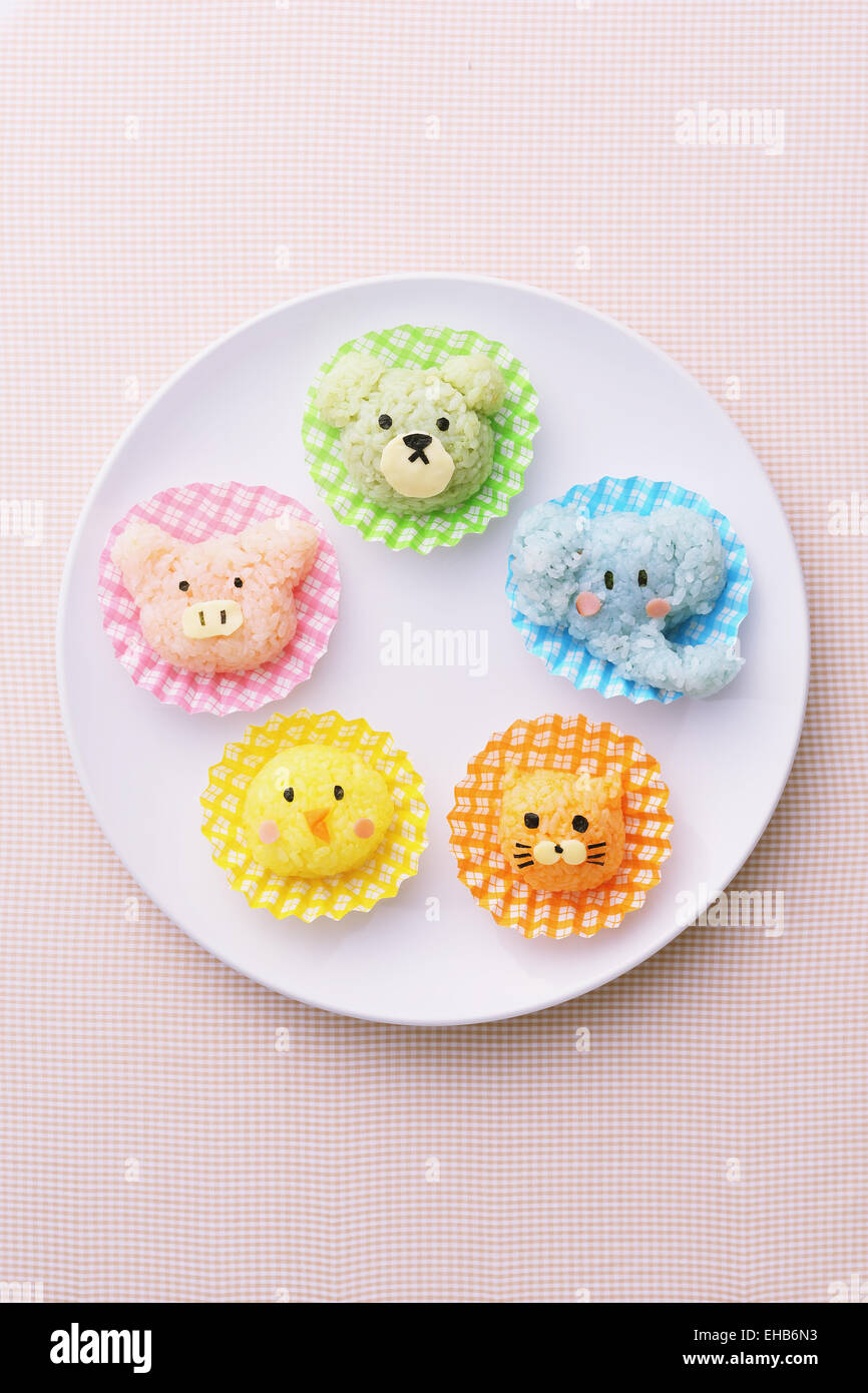 Character Onigiri rice balls Stock Photo - Alamy