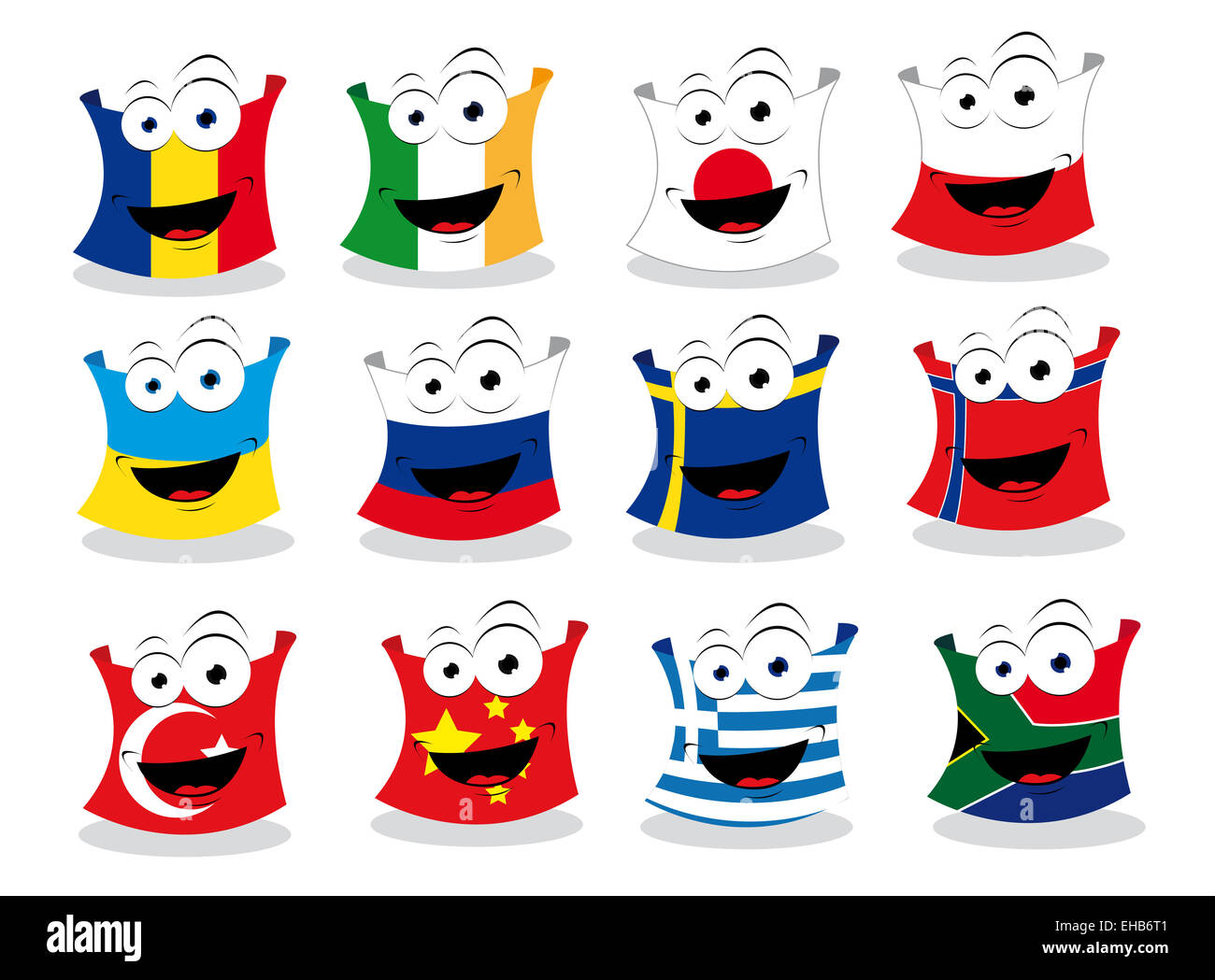 a vector cartoon representing some funny flags Stock Photo - Alamy