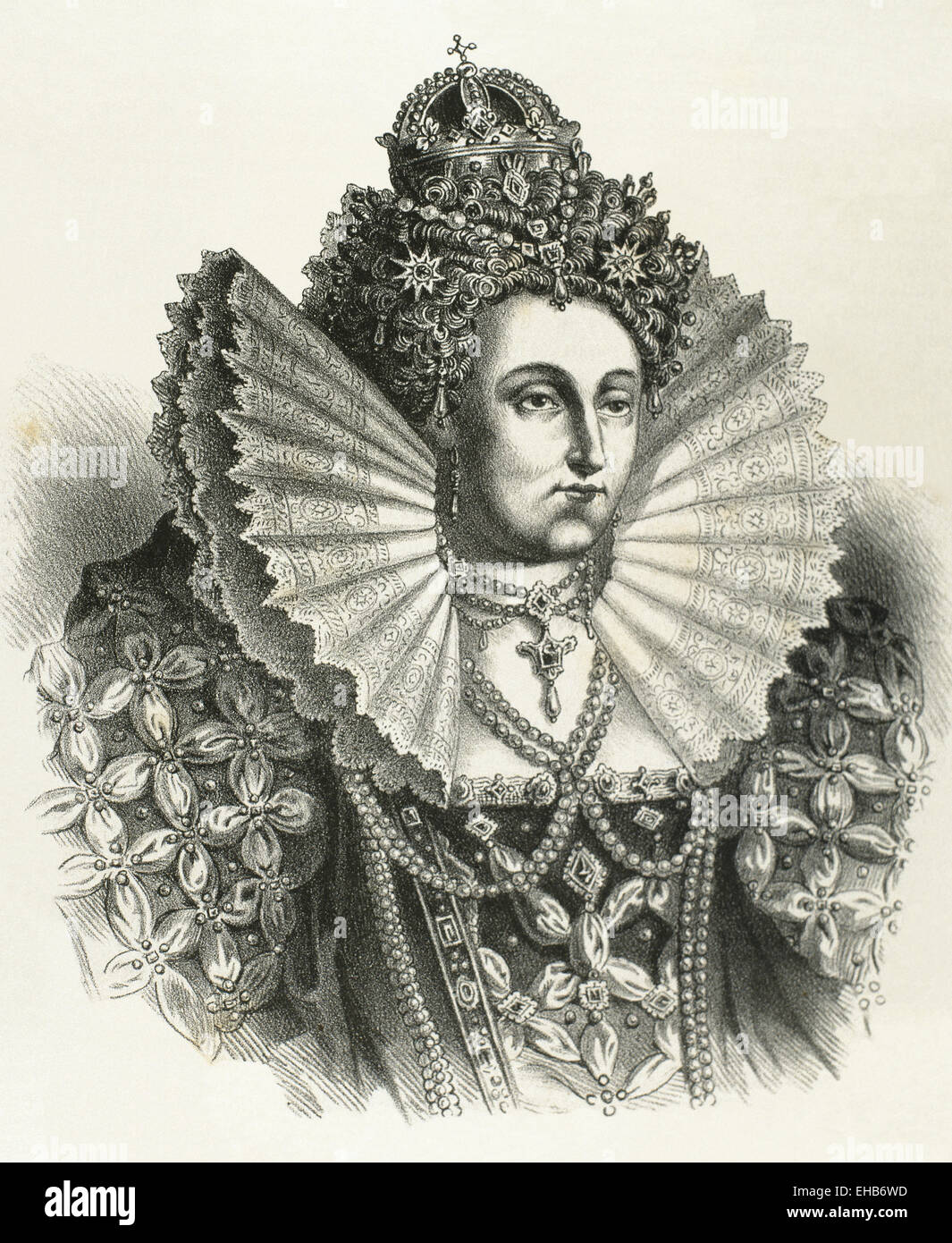 Elizabeth I of England (1533-1603). Queen of England and Ireland. The ...
