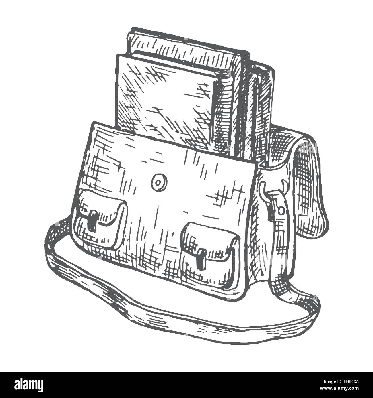 Vector hand drawing old book Cut Out Stock Images & Pictures - Alamy