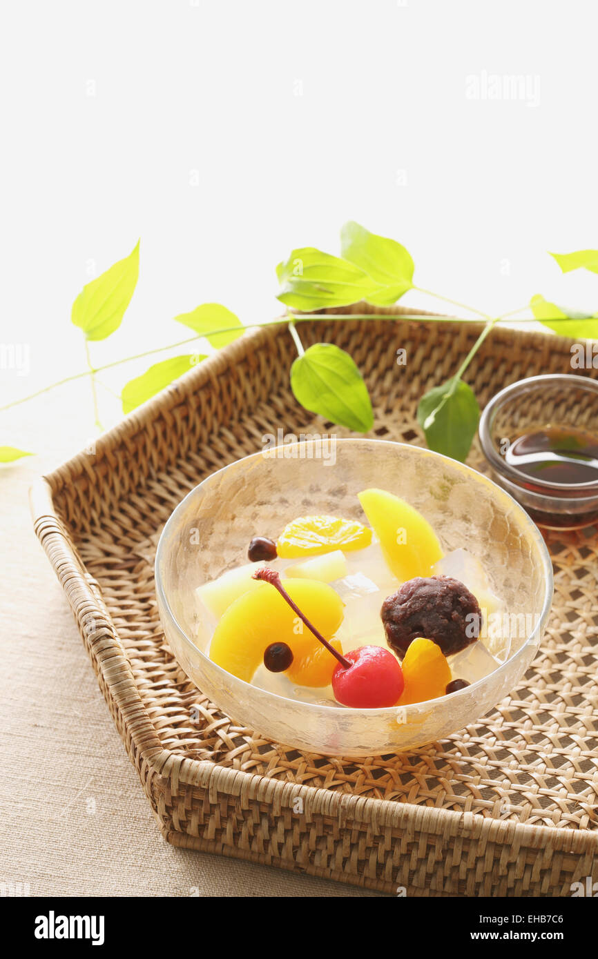 Japanese style Anmitsu Stock Photo - Alamy