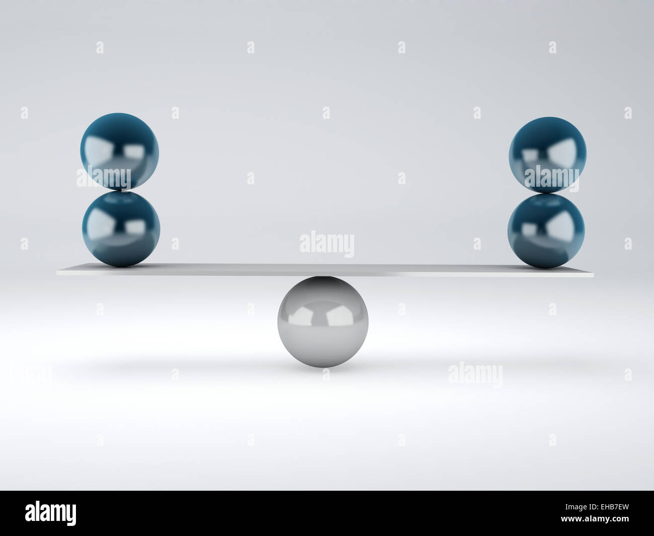 blue spheres in equilibrium. Balance concept Stock Photo - Alamy
