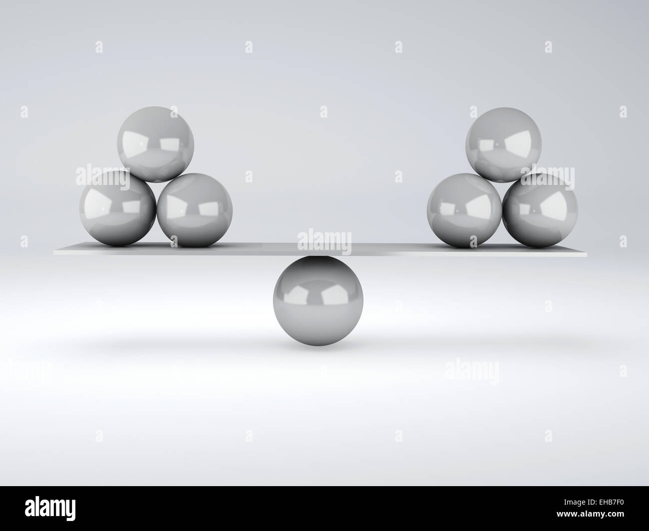 white spheres in equilibrium. Balance concept Stock Photo - Alamy