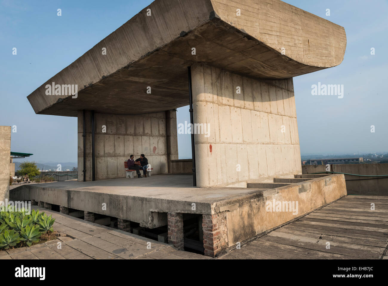 The roof top of The Secretariat building designed by Le Corbusier in ...