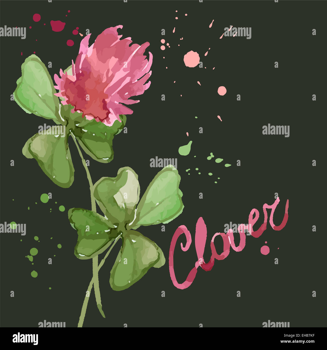 Floral Pattern Clover Flowers (Trifolium Pratense) and Victorian Motifs ...