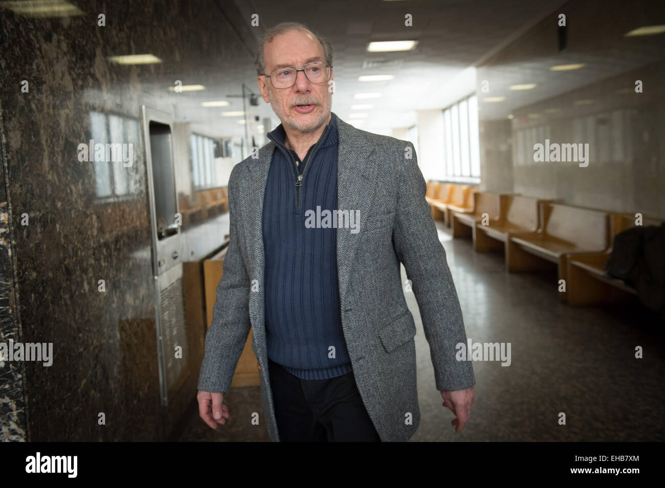 Manhattan, New York, USA. 10th Mar, 2015. Stanley Patz arrives to court ...