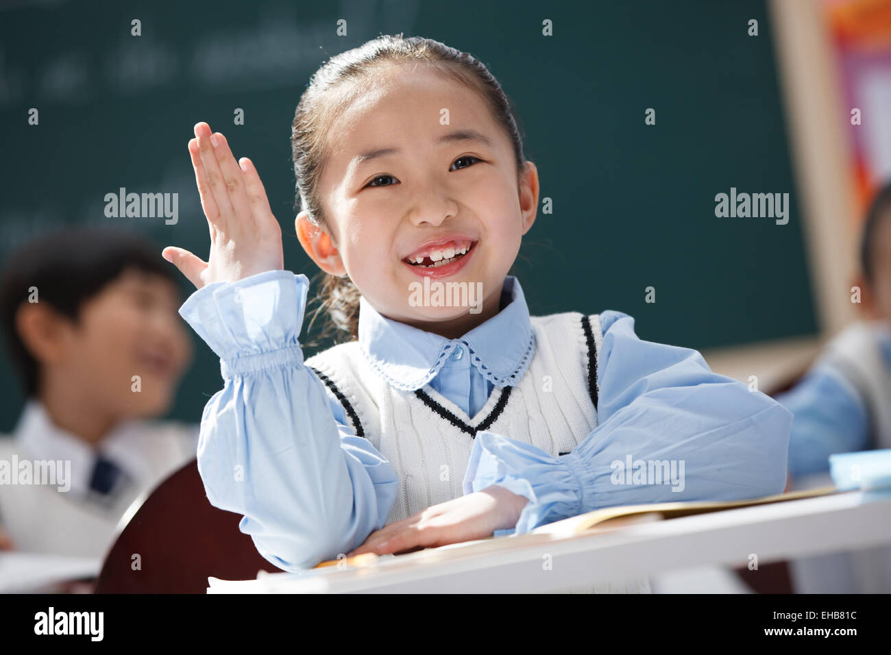 Elementary school students in class Stock Photo - Alamy
