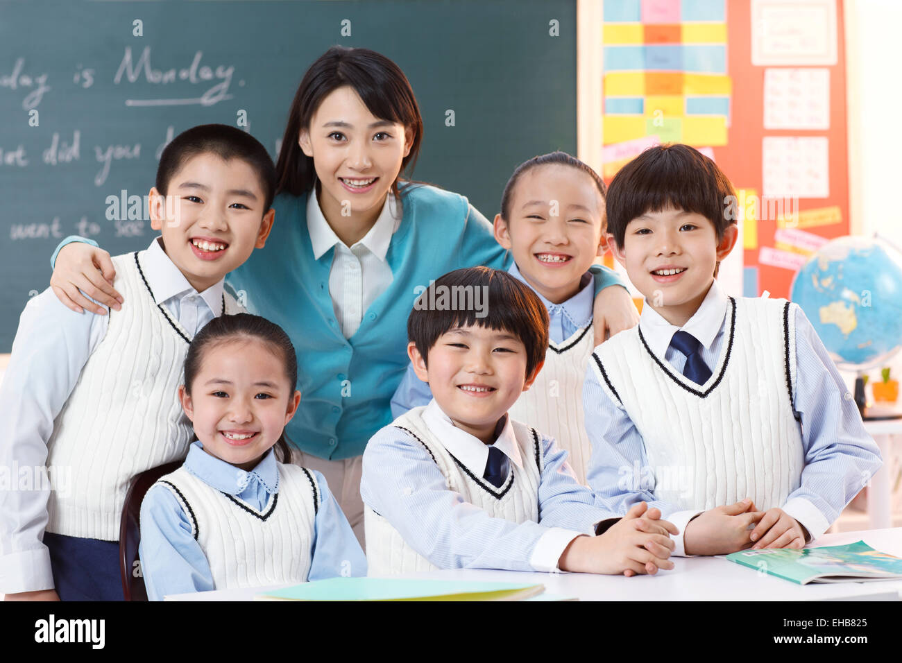 Elementary school students in class Stock Photo - Alamy