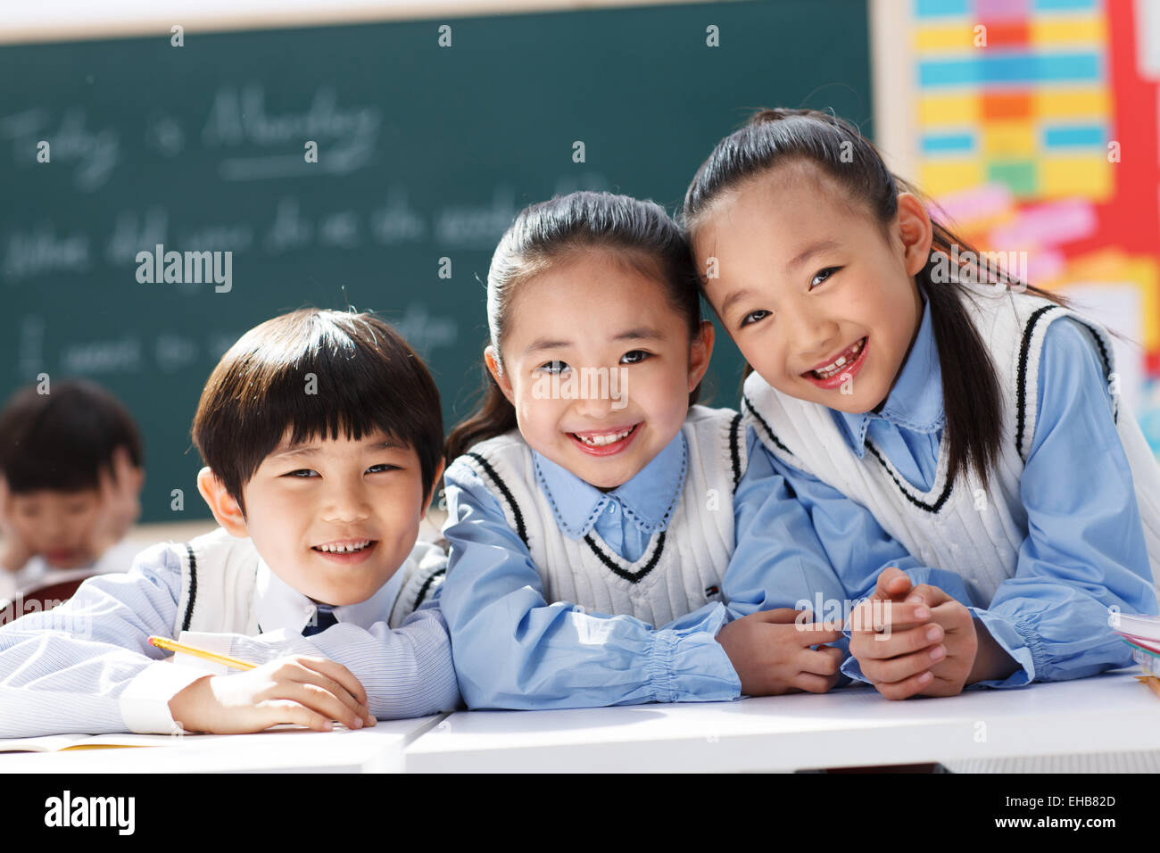 Elementary school students in class Stock Photo - Alamy