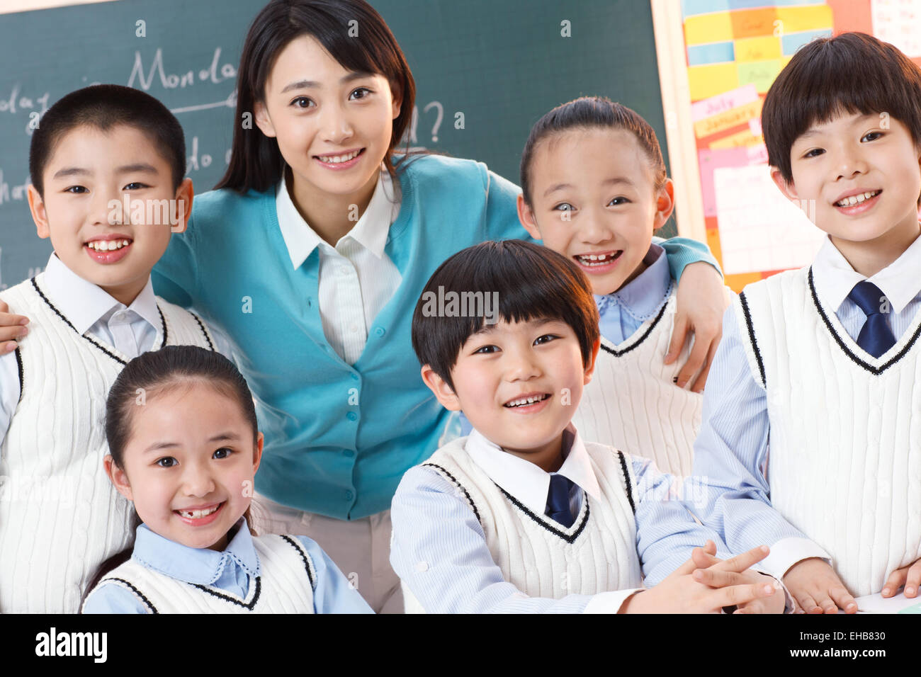 Elementary school students in class Stock Photo - Alamy