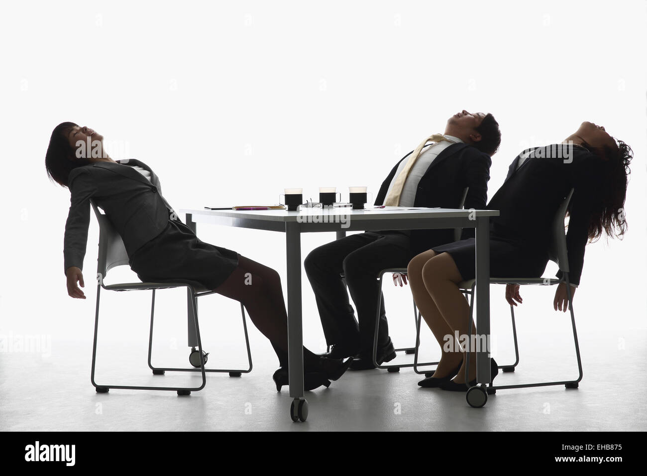 Japanese business people tired after a meeting Stock Photo - Alamy