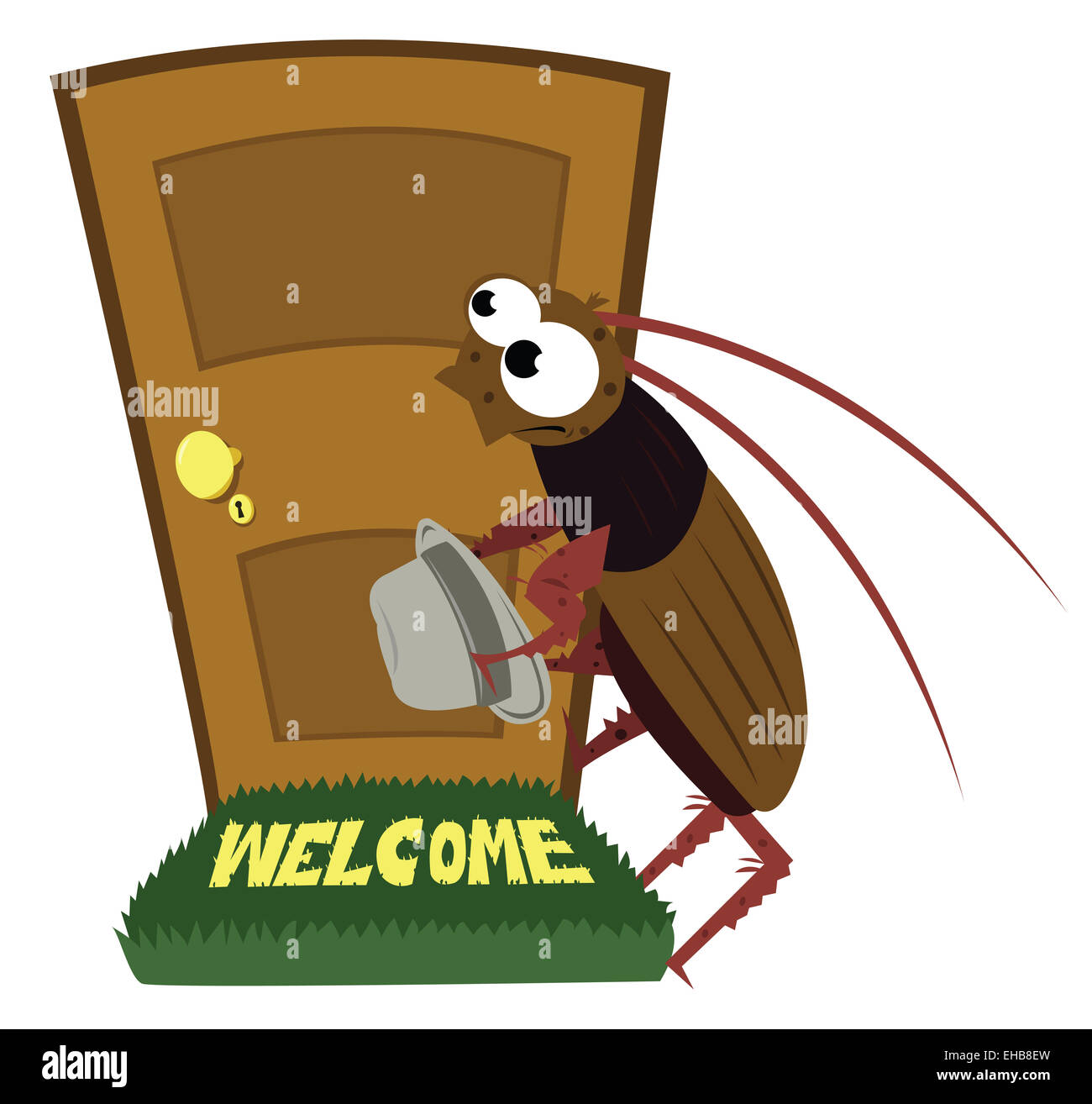 a vector cartoon representing an unwanted guest visiting a house Stock ...