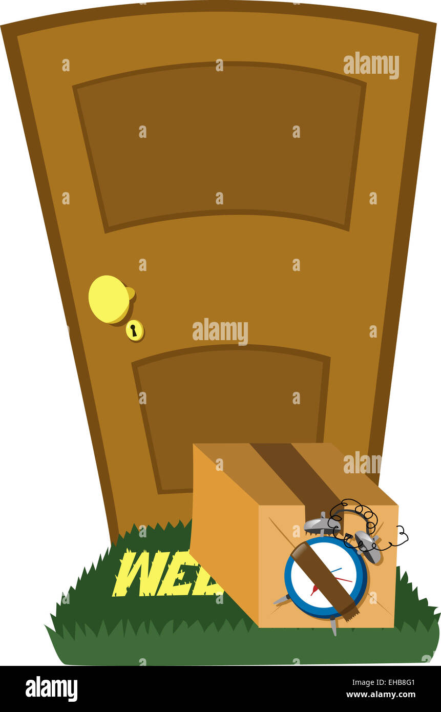 a vector door and a bomb Stock Photo - Alamy