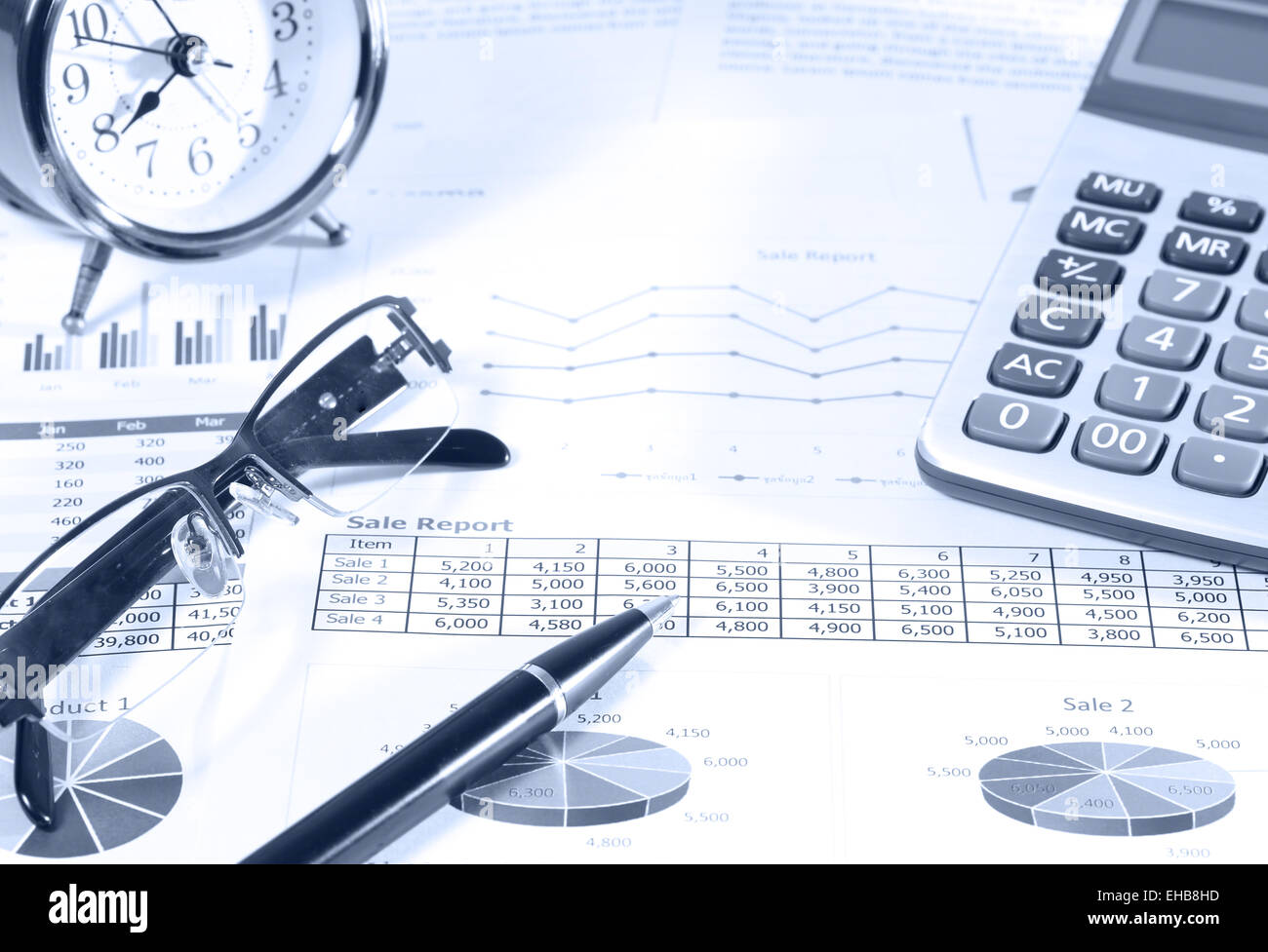 image of financial report and graphics for business Stock Photo - Alamy