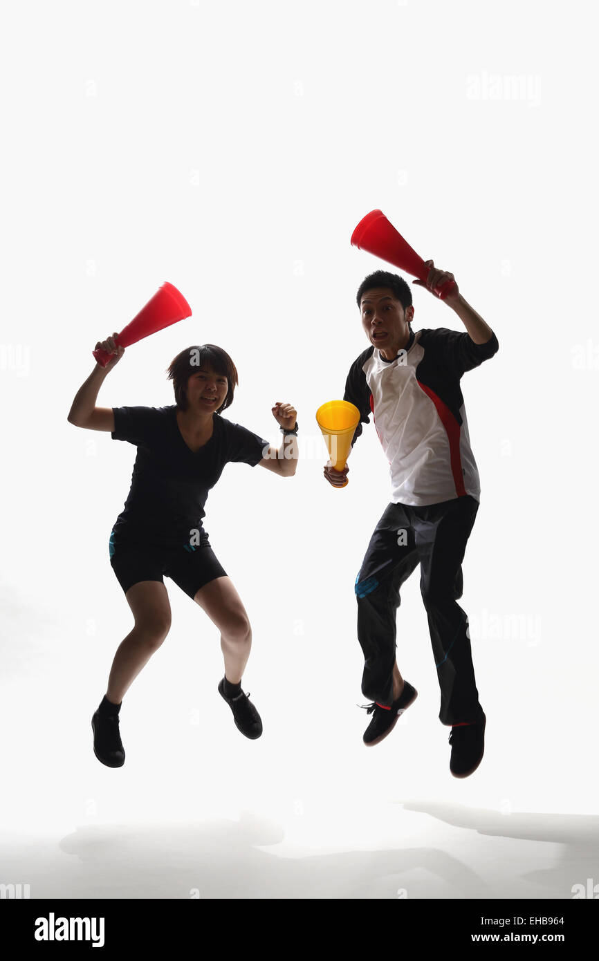 Japanese people cheering Stock Photo - Alamy