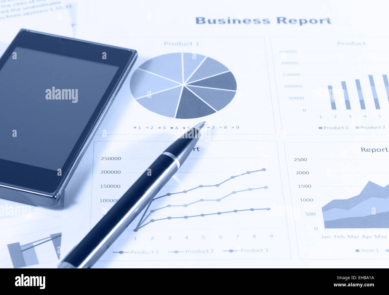 image of financial report and graphics for business Stock Photo - Alamy