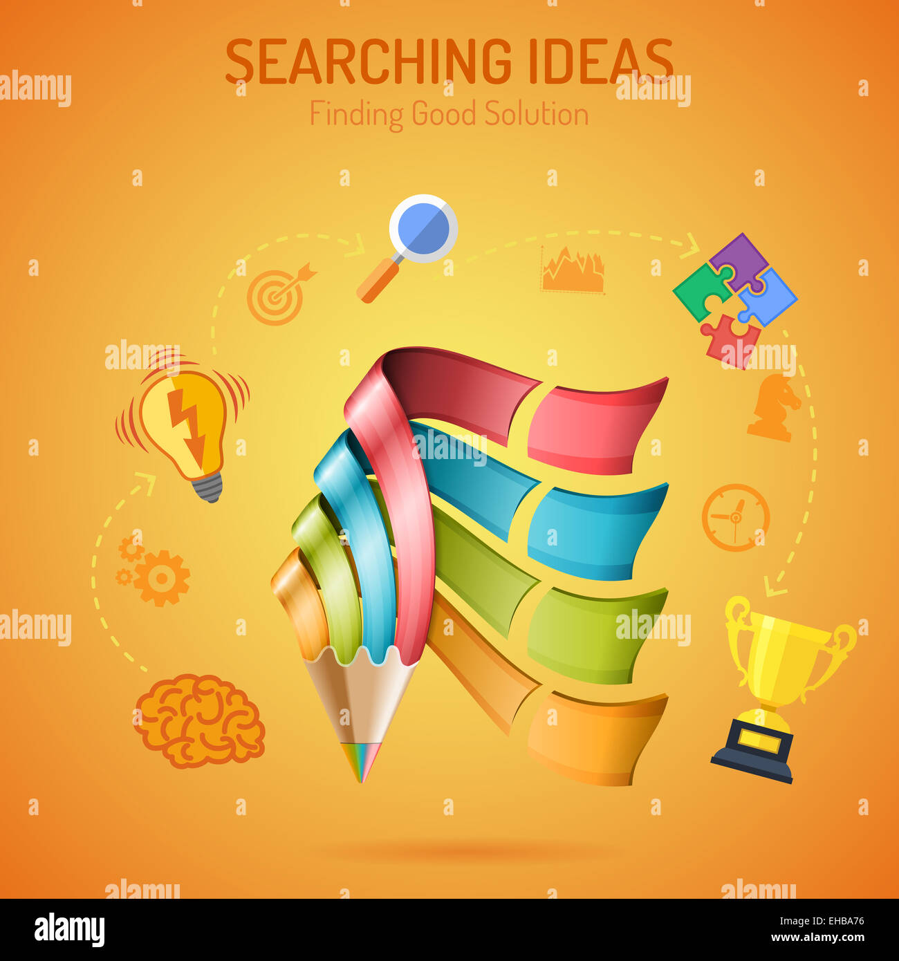 Process Searching Good Solution Problem - Business with Creative Pencil ...
