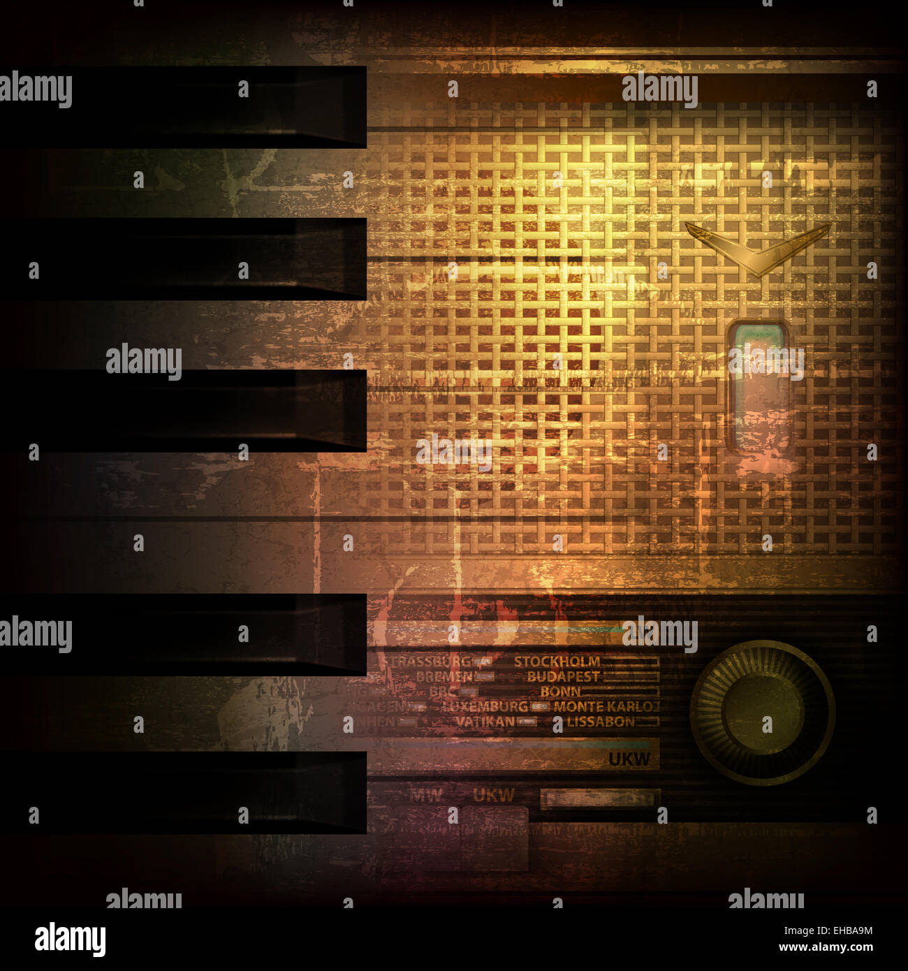 abstract brown grunge music background with retro radio Stock Photo - Alamy