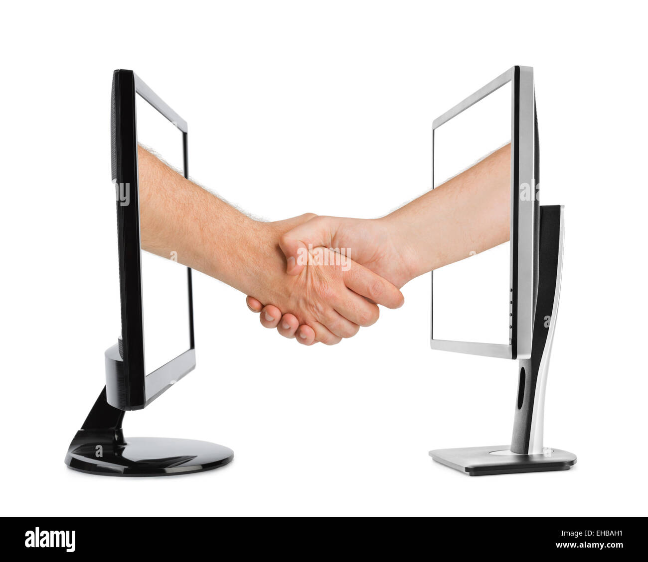 Virtual handshake - internet business concept Stock Photo - Alamy