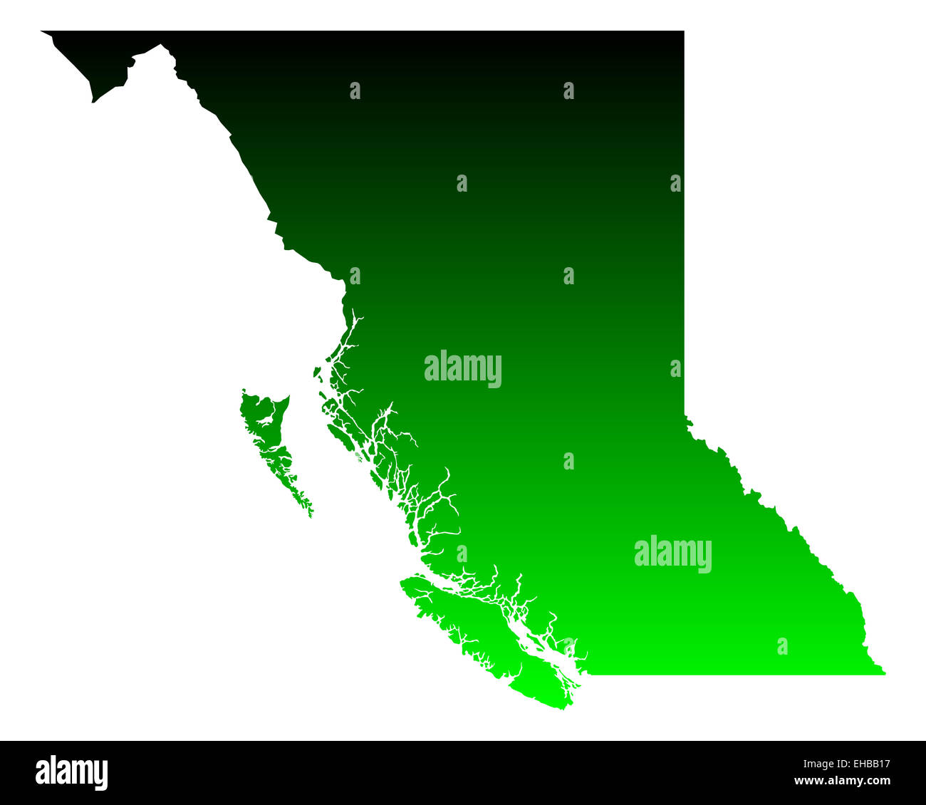 Map of British Columbia Stock Photo - Alamy