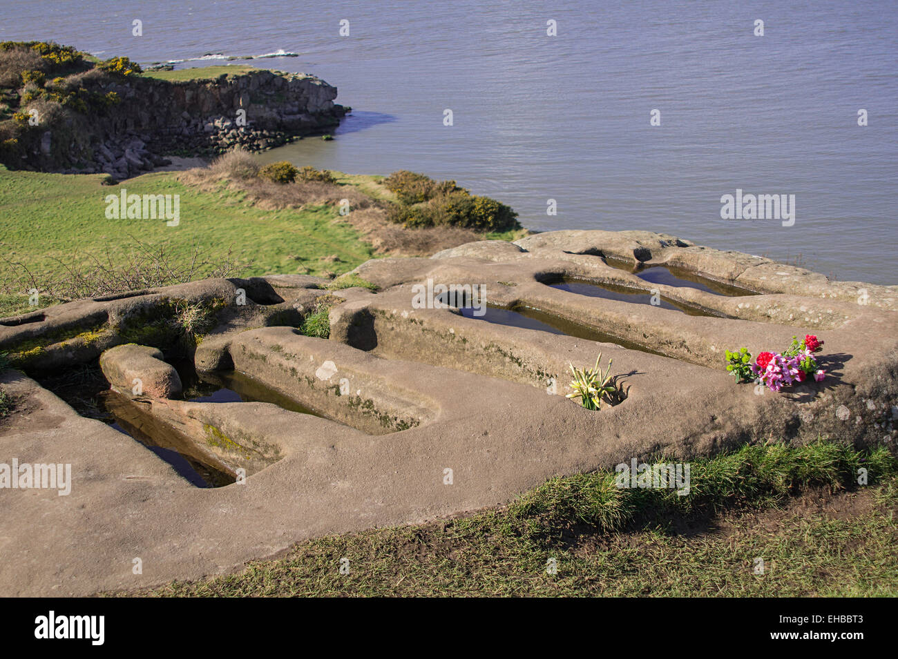 Rock-Cut Graves at St Patrick's Chapel, Heysham Stock Photo - Alamy