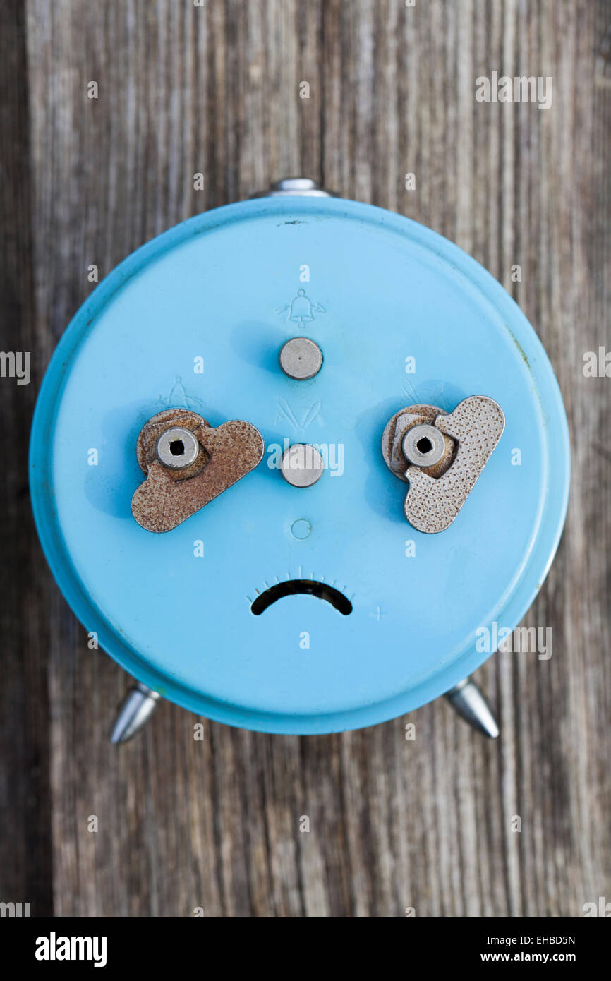 Rear View of a Vintage Alarm Clock Stock Photo - Alamy