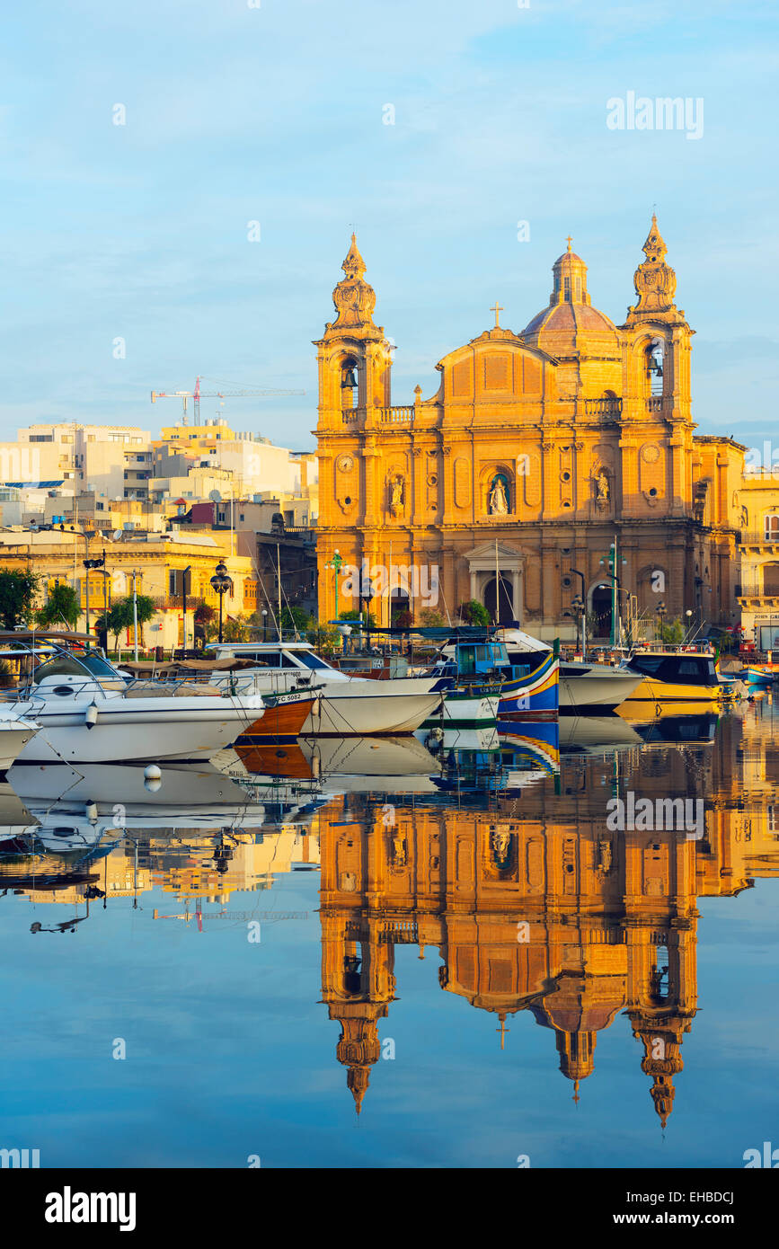 Mediterranean Europe, Malta, Valletta, Msida Creek harbour, St Joseph's ...