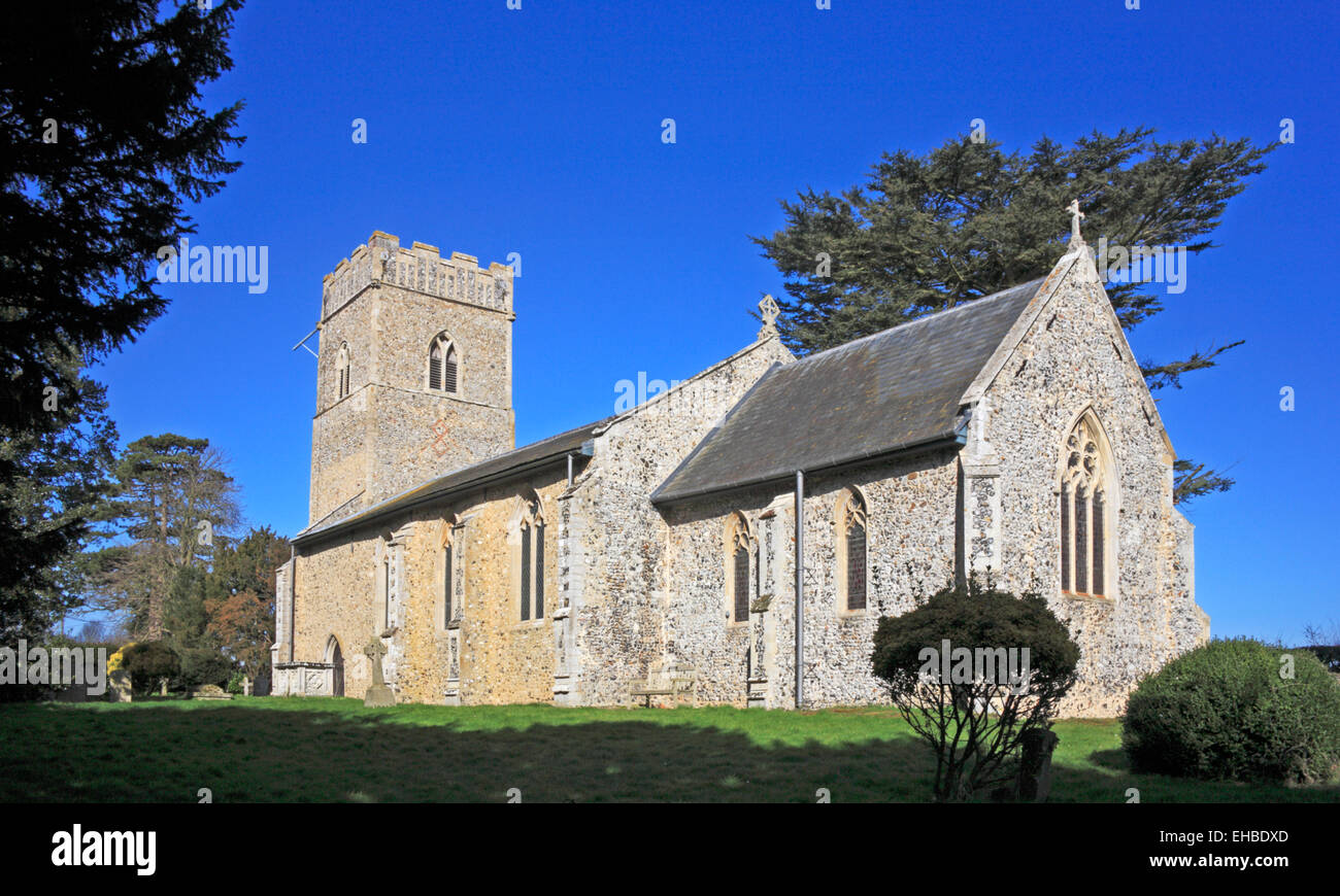 A view of the parish church of St Andrew at Colton, Norfolk, England ...