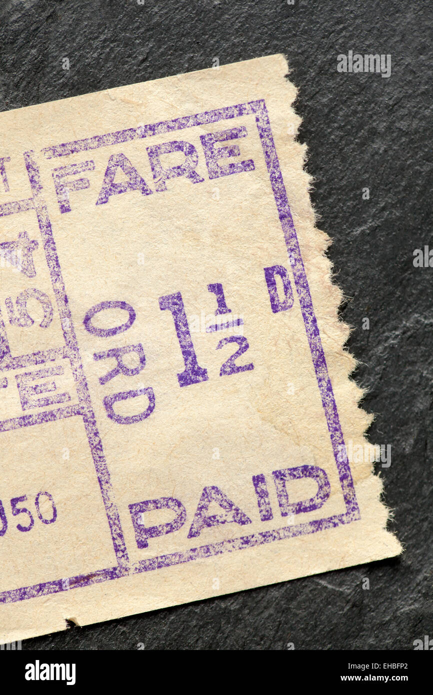 Old london transport bus ticket hi-res stock photography and images - Alamy