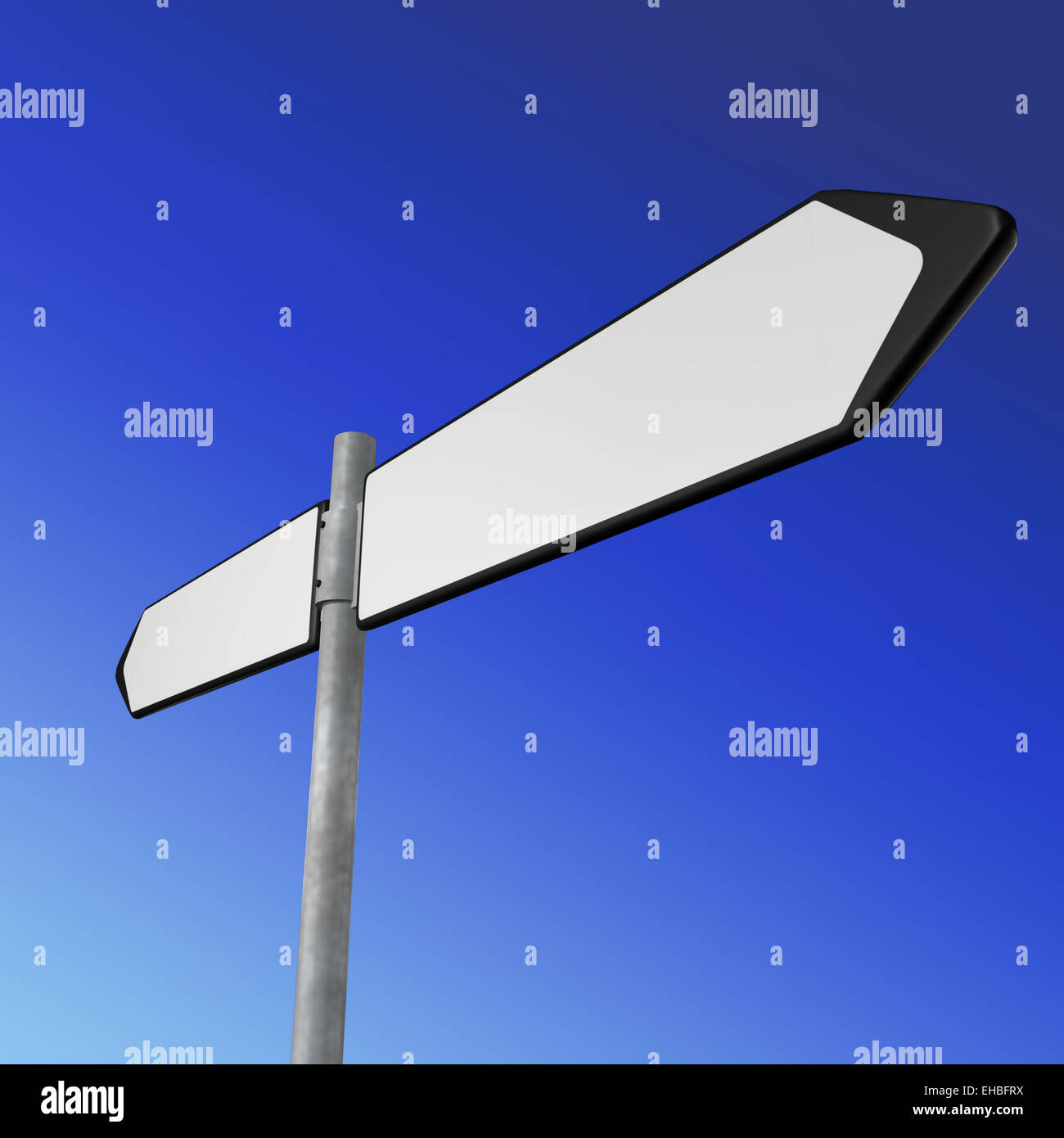 white directional sign on blue sky Stock Photo - Alamy