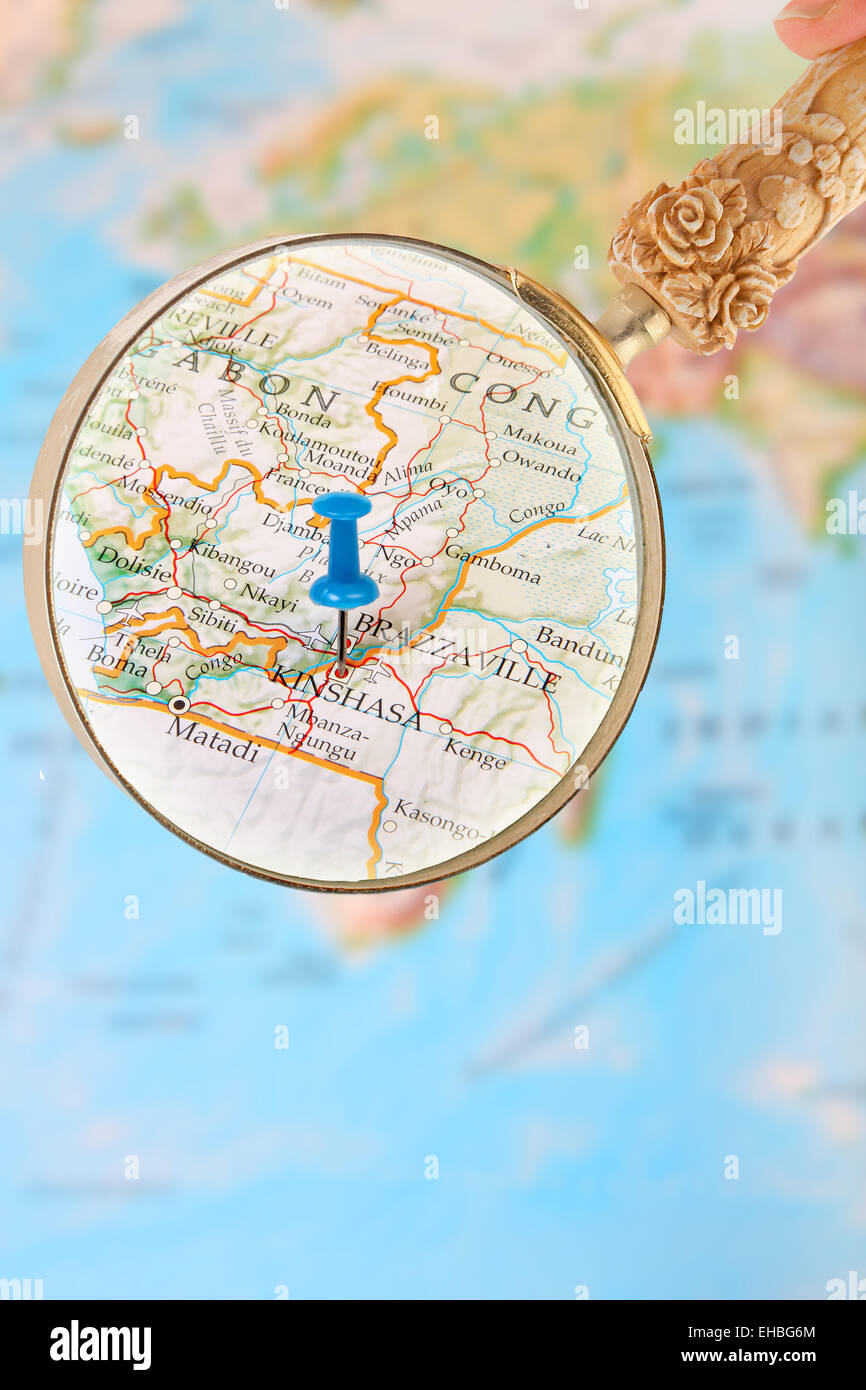 Kinshasa map hi-res stock photography and images - Alamy