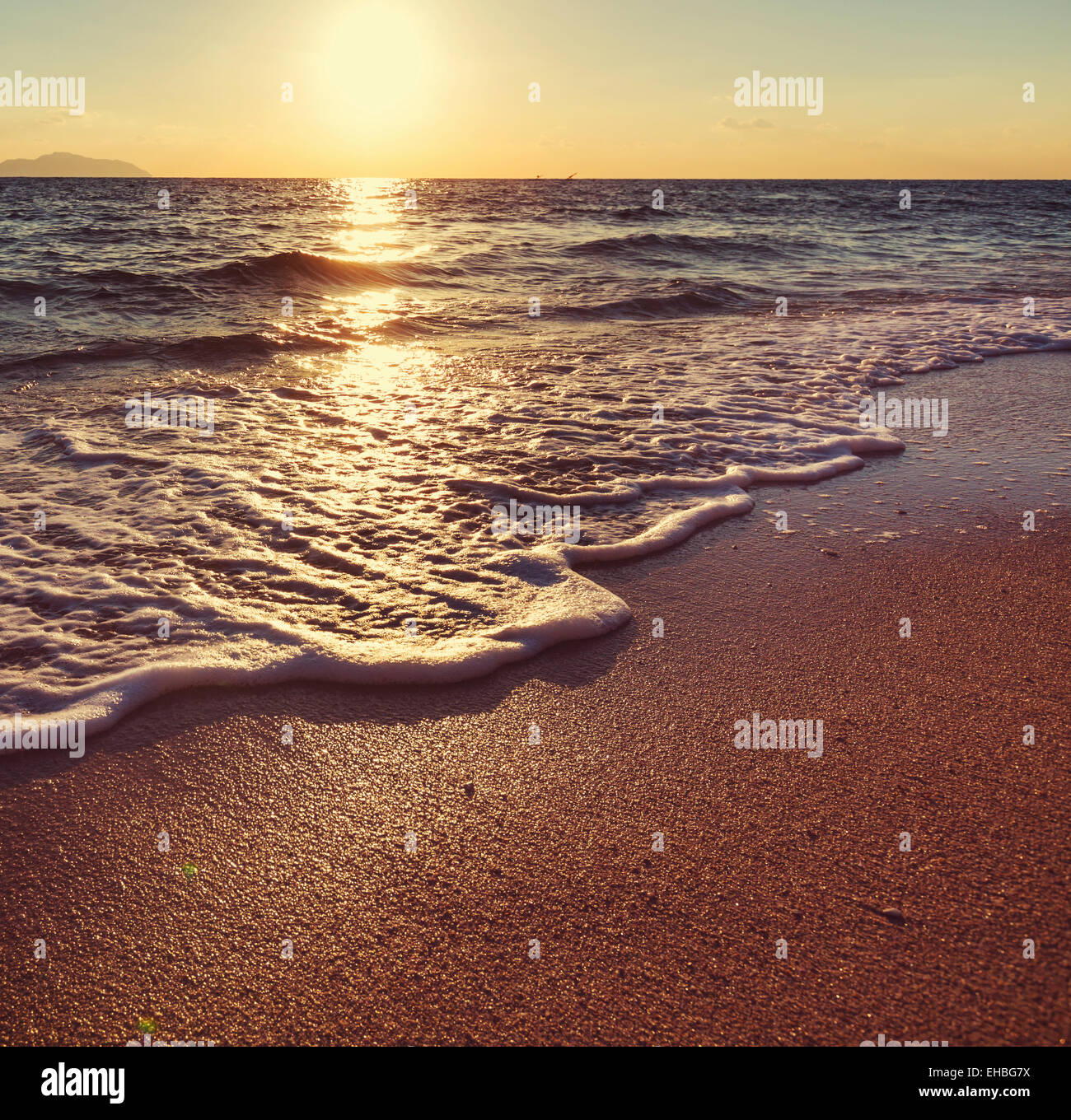 Sea on sunset Stock Photo - Alamy