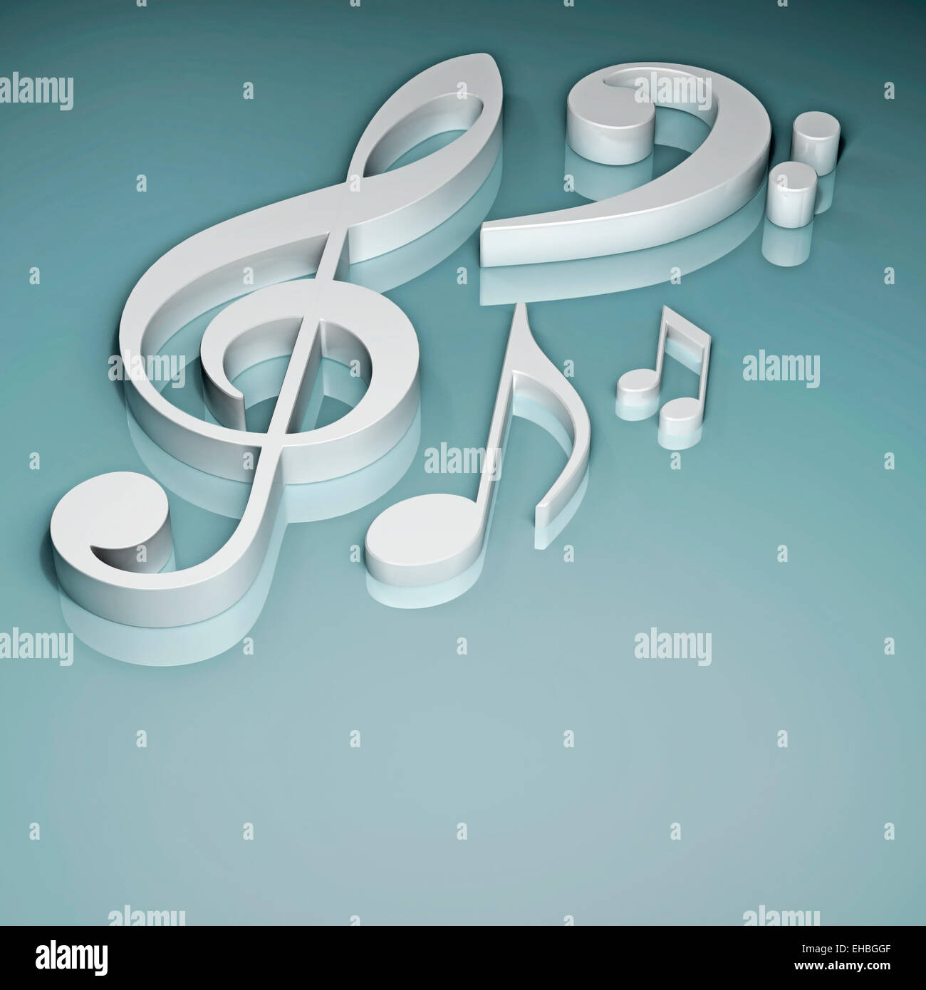 3d illustration of notes and musical symbols Stock Photo - Alamy