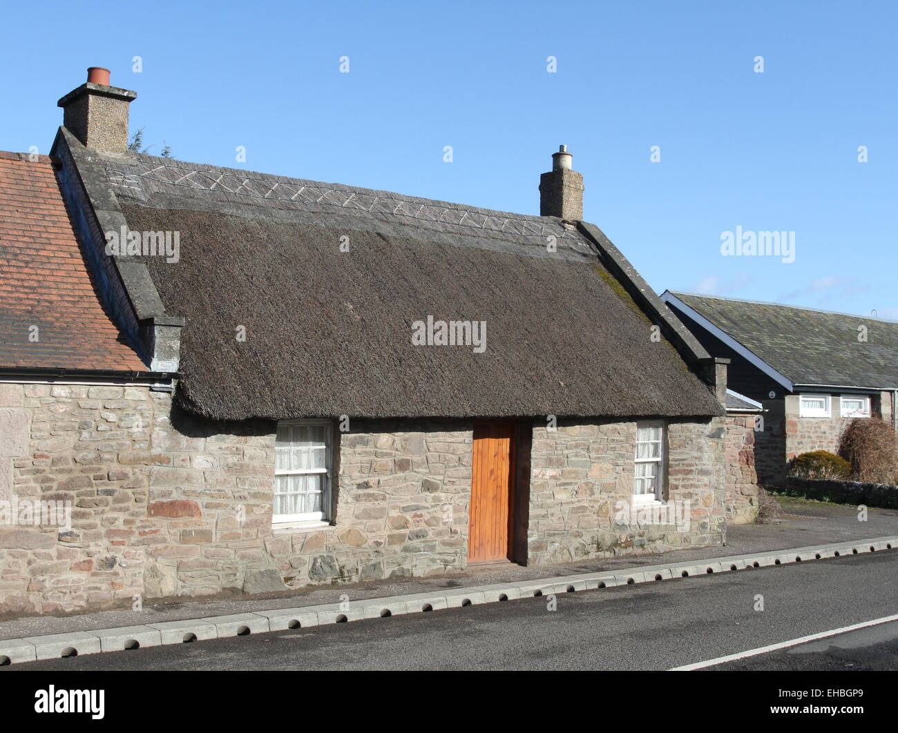 Thatched Cottage Longforgan Scotland March 2015 Stock Photo - Alamy