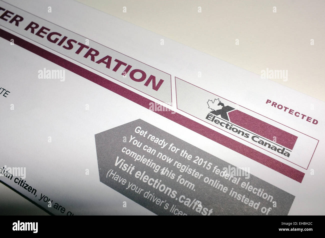 A Canadian voter registration form Stock Photo - Alamy