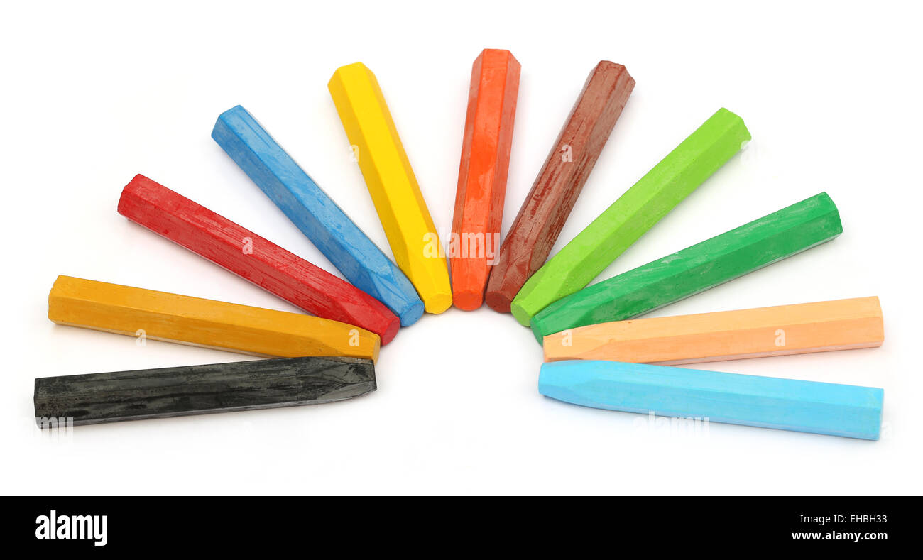 Color sticks over white background Stock Photo - Alamy