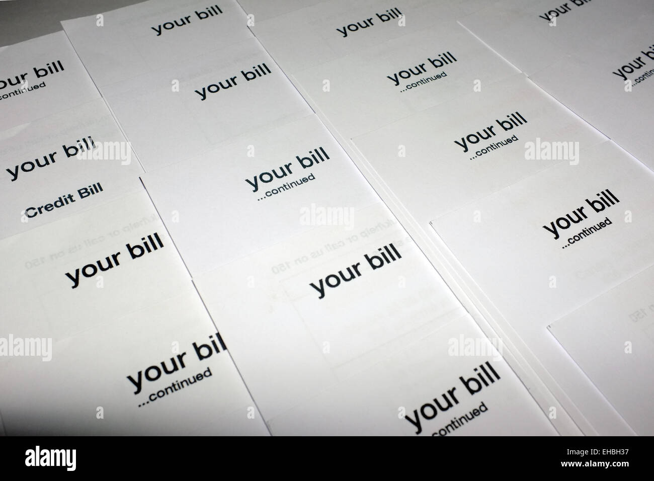 A collection of bills sent via post Stock Photo - Alamy