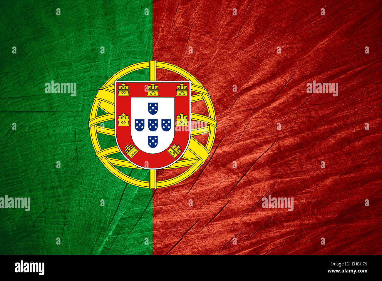 Portugal flag or Portuguese banner on wooden texture Stock Photo - Alamy