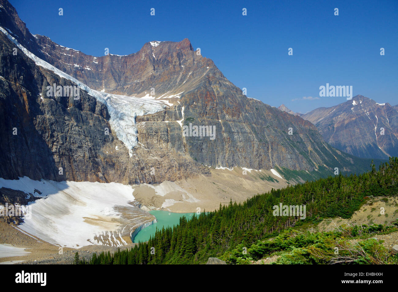 Angel Glacier, on the north face of Mount Edith Cavell, in Jasper ...