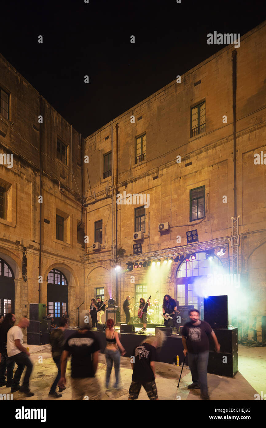 Mediterranean Europe, Malta, Valletta, outdoor concert during Notte ...