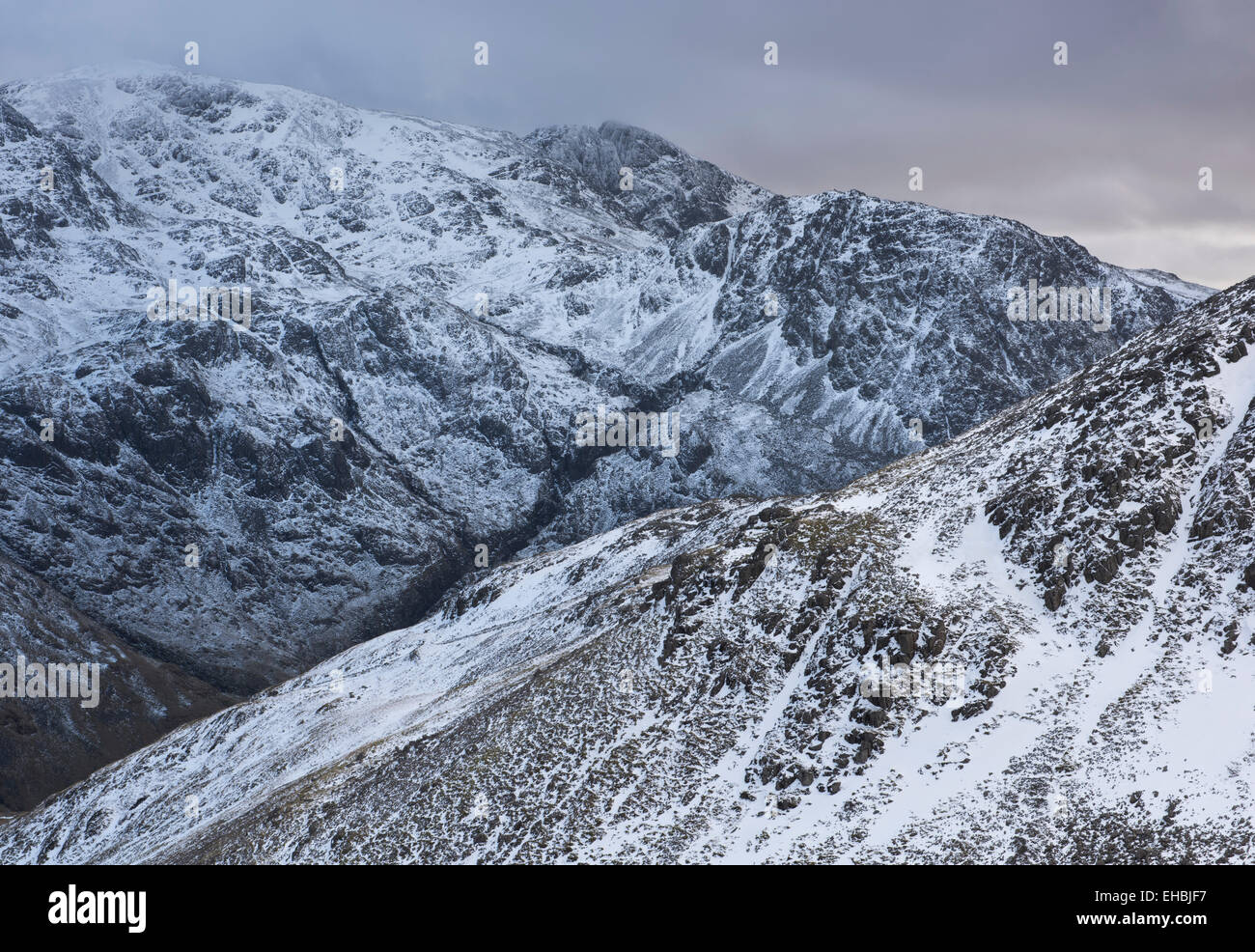View from Green Gable over Great Gable to Piers Gill, Scafell Pike and ...