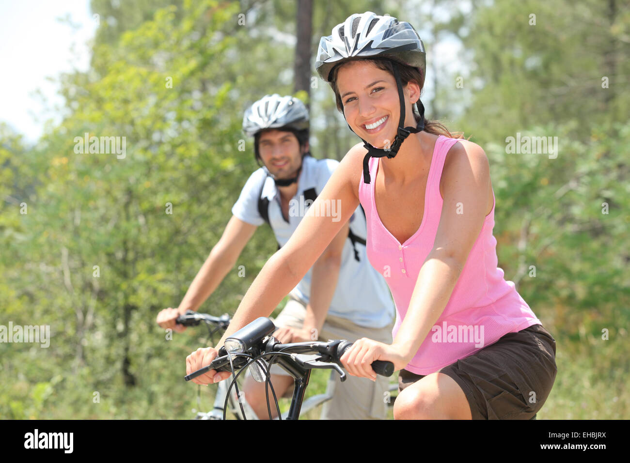 Cycling through the countryside Stock Photo - Alamy