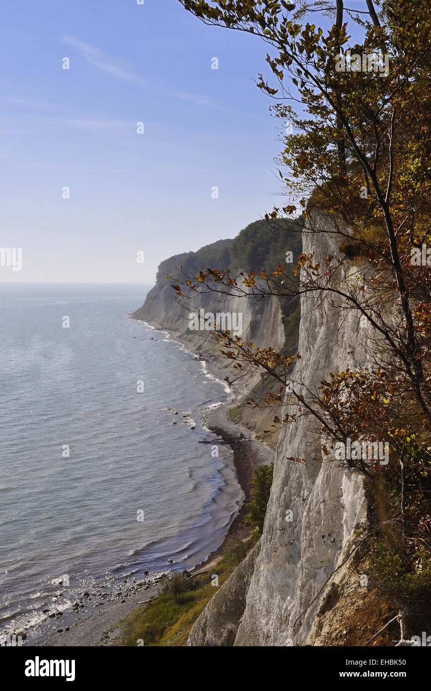 Coastal national park Jasmund on Rugia Island in Germany; Baltic Sea ...
