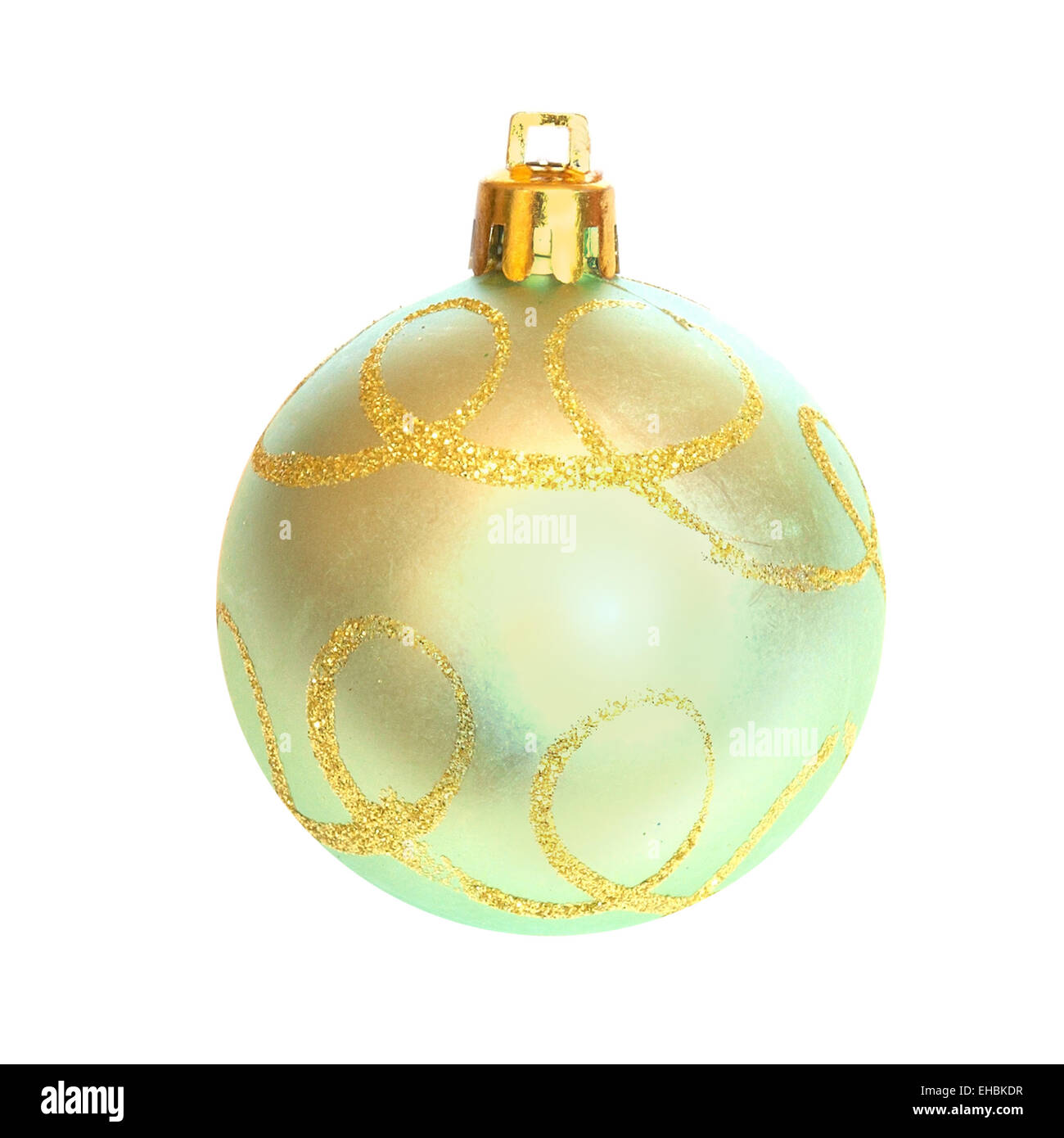 Yellow Christmas bauble isolated on white background Stock Photo - Alamy