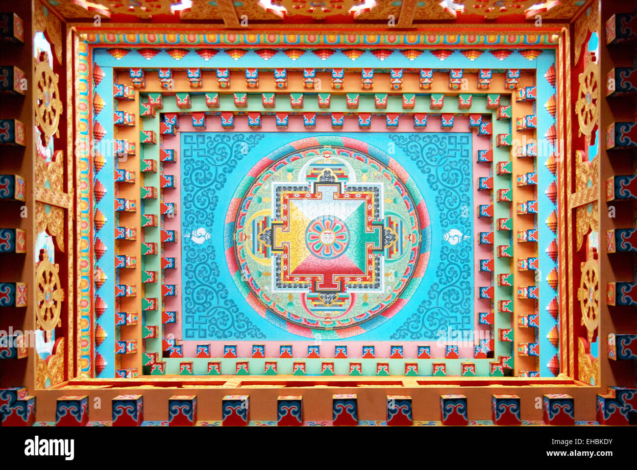 The buddhistic painting inside of the temple Stock Photo - Alamy